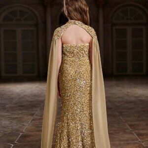 Alisa&Leo | Dresses | Gorgeous Champagne Gold Sparkly Sequin Gown For ...